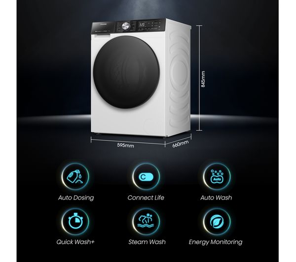 HISENSE 5S Series Auto Dosing WF5S1045BW WiFi-enabled 10.5 kg 1400 Spin ...