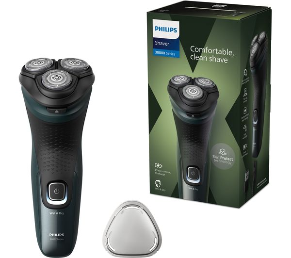 PHILIPS 3000X Series X3052/00 Wet & Dry Rotary Shaver - Dark Forest ...