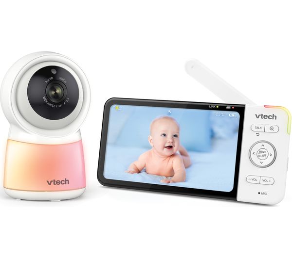 VTECH RM5755HD 5" LCD Screen Smart Video Baby Monitor - White - 309503 ...