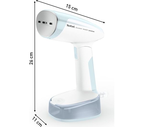 TEFAL Access Steam Pocket DT3041 Clothes Steamer - White & Sky Blue ...