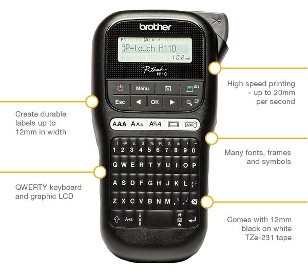 BROTHER PTH110 Label Maker - PTH110TA1 - Currys Business