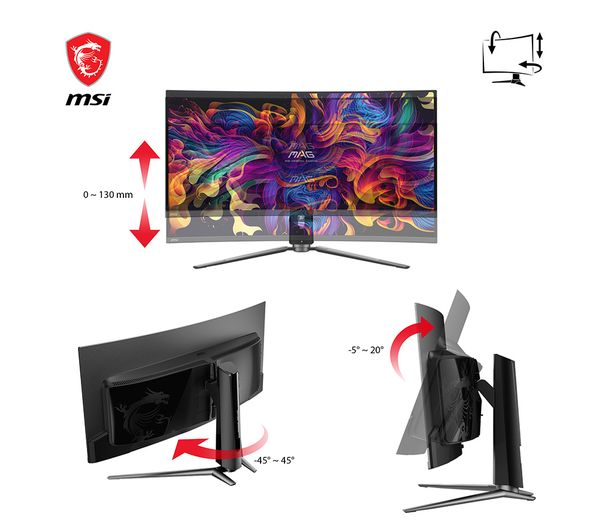 MSI MAG 341CQP QD Ultra Wide Quad HD 34” Curved OLED Gaming Monitor ...