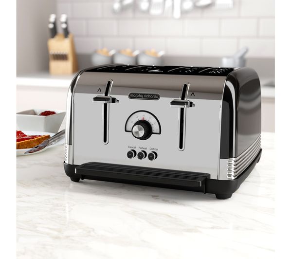 MORPHY RICHARDS Venture Retro 240331 4-Slice Toaster - Black - 240331 ...