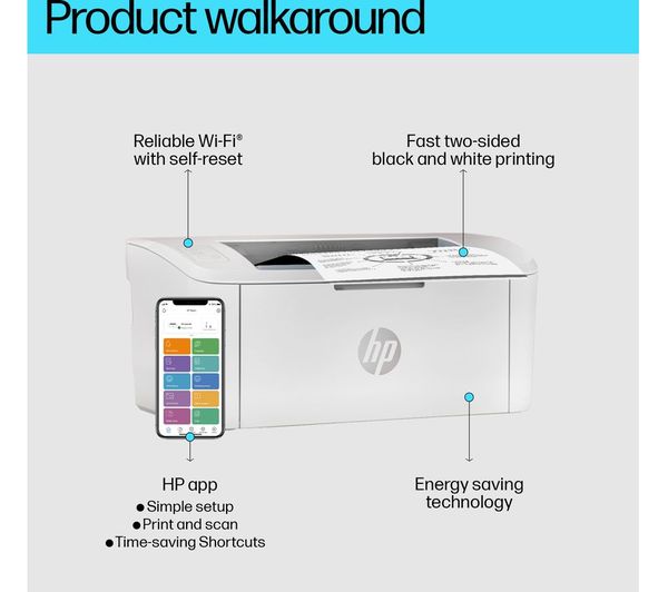 HP LaserJet M110W Monochrome Wireless Laser Printer - 7MD66F#B19 ...