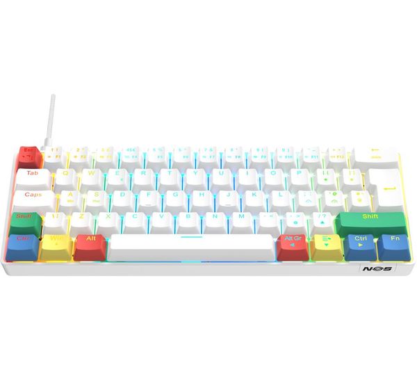 NOS C-450 Mini Pro RGB Mechanical Gaming Keyboard - White - 396158-UK ...