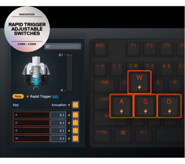 STEELSERIES Apex Pro Mini Gen 3 Mechanical Gaming Keyboard - Black ...