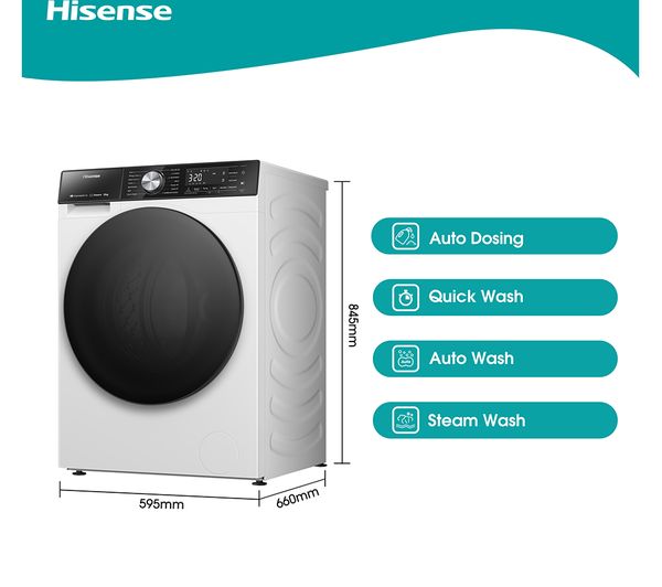 HISENSE 5S Series Auto Dosing WF5S1245BW WiFi-enabled 12 kg 1400 Spin ...