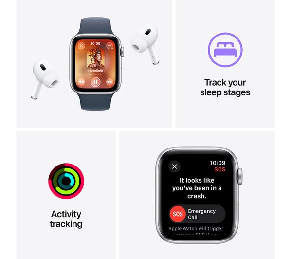 APPLE Watch SE (2023) - 44 mm Starlight Aluminium Case with Starlight ...