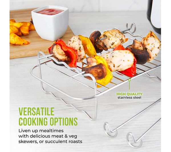 TOWER T843096 8-piece Air Fryer Accessories Set - Silver & Black ...