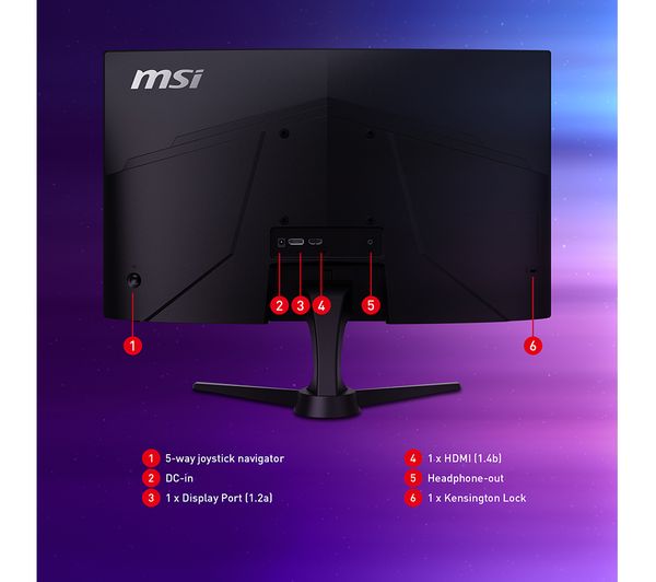 MSI Optix G243CV Full HD 24" Curved VA Gaming Monitor - Black - 9S6 ...