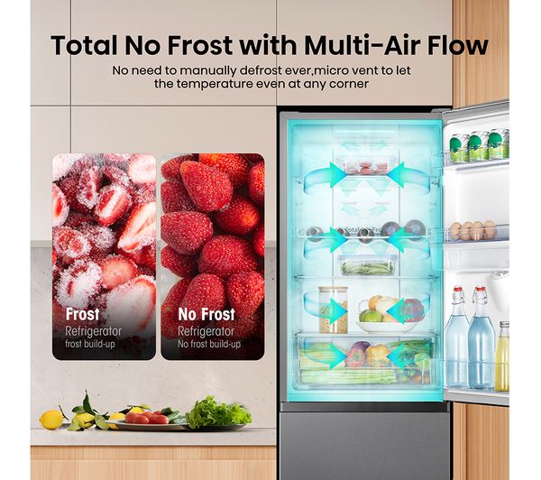 HISENSE RB327N4WCE 50/50 Fridge Freezer - Stainless Steel - RB327N4WCE ...