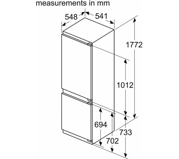 NEFF N30 KI7861FE0G Integrated 60/40 Fridge Freezer - Fixed Hinge ...