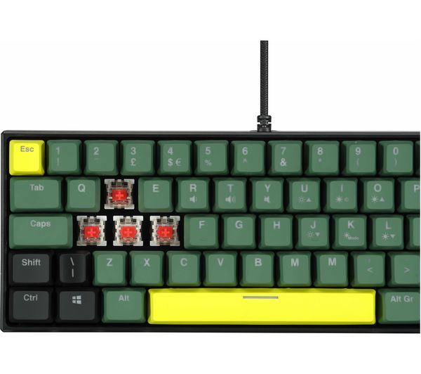 ADX Firefight 60% Mechanical Gaming Keyboard - Green & Yellow ...