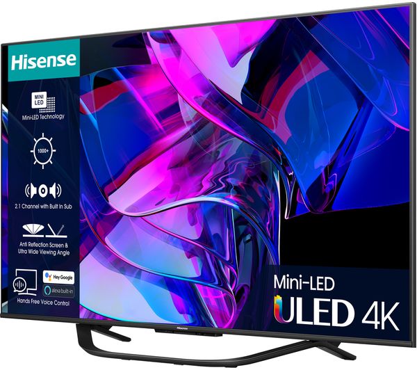 HISENSE 65U7KQTUK 65" Smart 4K Ultra HD HDR Mini-LED TV with Amazon ...