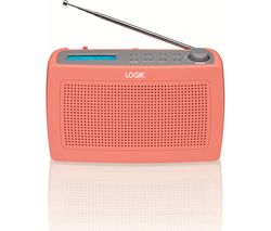 LOGIK LRDABP17 Portable DAB/FM Clock Radio - Peach - LRDABP17 - Currys ...