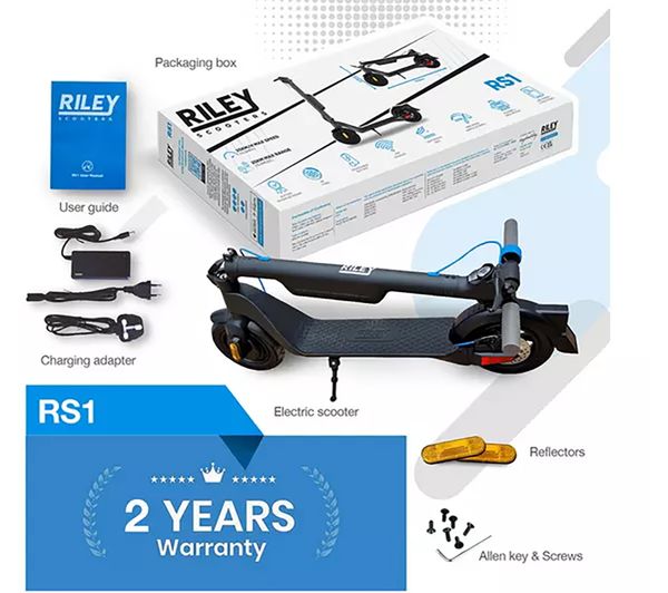RILEY RS1 V2 Electric Folding Scooter - Black - 7B5-625-206 - Currys ...