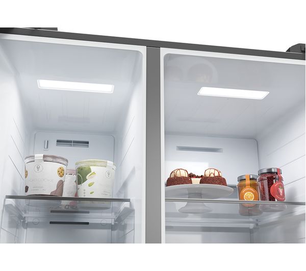 HAIER HSW59F18DIMM American-Style Smart Fridge Freezer - Platinum Inox ...