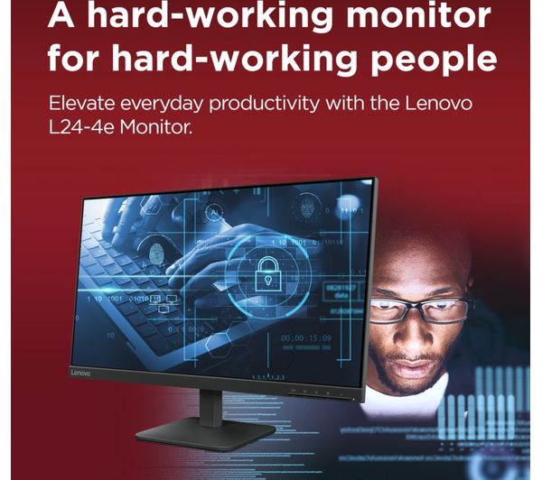 LENOVO L24-4e Full HD 23.8" IPS Monitor - Raven Black - 68C2KAC1UK ...