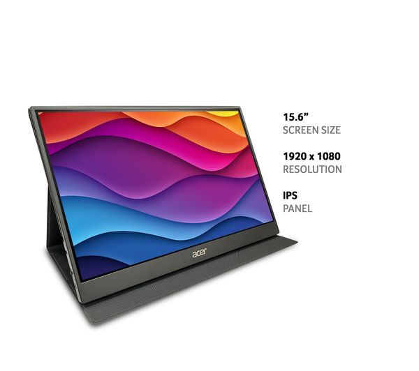 ACER PM161QBbmiuux Full HD 15.6" IPS LED Portable Monitor - Black - UM ...