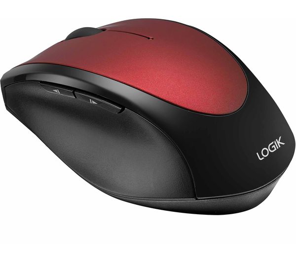 LOGIK LWLMRD23 Wireless Optical Mouse - Red - - Currys Business