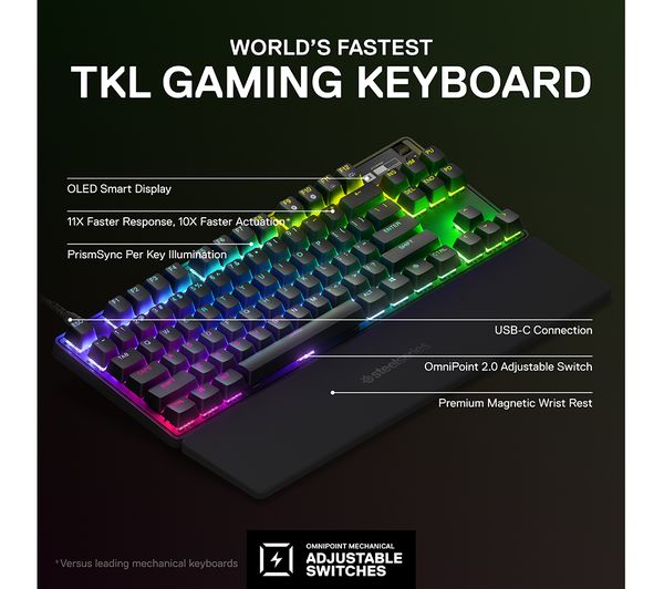STEELSERIES Apex Pro TKL Mechanical Gaming Keyboard - 64739 - Currys ...