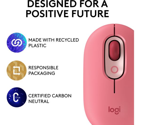 LOGITECH Pop Wireless Optical Mouse - Heartbreaker Rose - 910-006548 ...