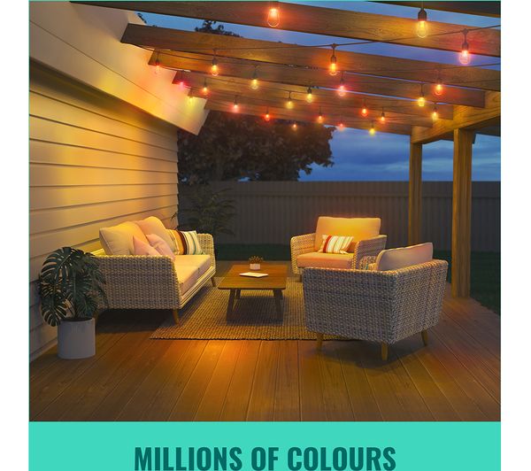 WIZ Smart LED Outdoor String Lights - Black - 871951455447400 - Currys ...