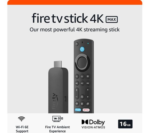 AMAZON Fire TV Stick 4K Max (2025) with Alexa Voice Remote - B0CW4BT33G ...