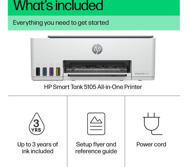 HP Smart Tank 5105 All-in-One Wireless Inkjet Printer - 1F3Y3A#BHC ...