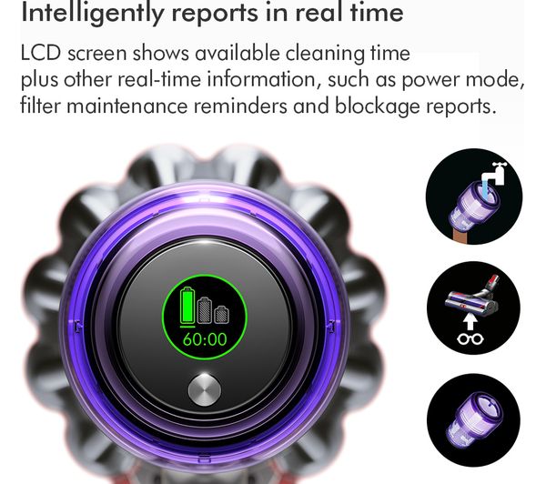 DYSON V11 Advanced Cordless Vacuum Cleaner - Nickel & Purple - 479332 ...