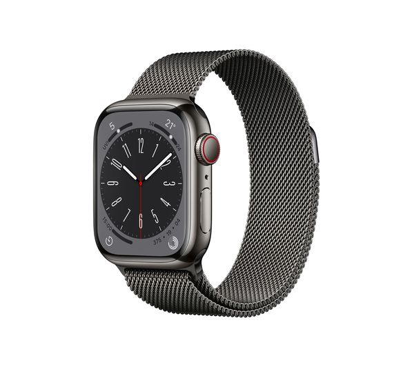 APPLE Watch Series 8 Cellular - Graphite with Graphite Milanese Loop ...