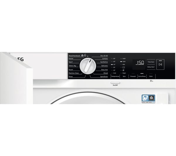 AEG 6000 Series ProSense LFX6G7434BI Integrated 7 kg 1400 Spin Washing ...