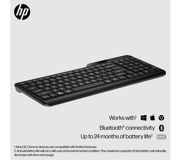 HP 460 Multi-Device Wireless Keyboard - Black - 7N7B8AA#ABU - Currys ...