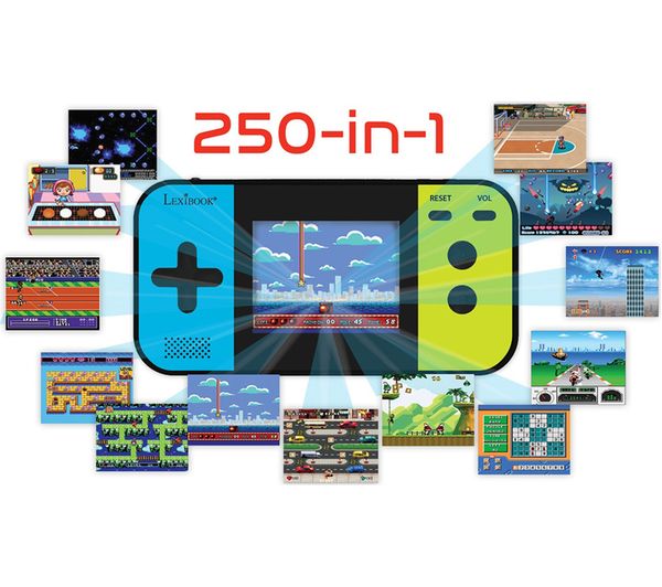 LEXIBOOK Compact Cyber Arcade Handheld Gaming Console - 250-in-1 ...