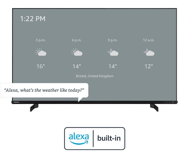 TOSHIBA 43UK4D63DB 43" Smart 4K Ultra HD HDR LED TV with Amazon Alexa ...