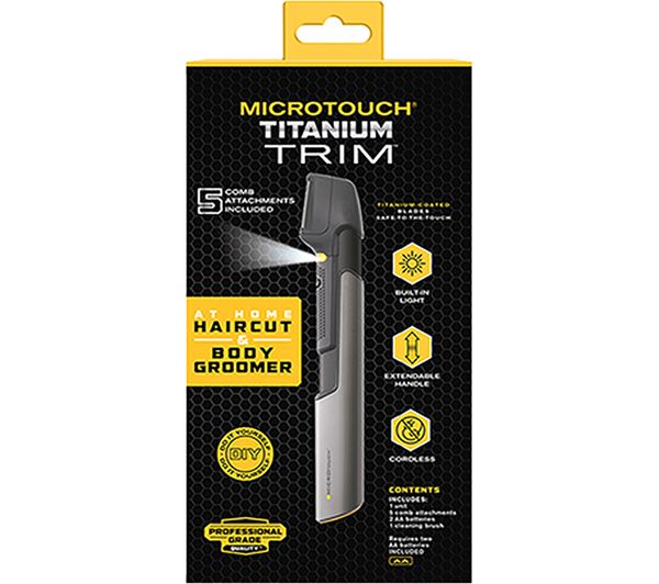 JML A001495 Microtouch Titanium Trim Hair Clipper & Body Groomer - Grey ...