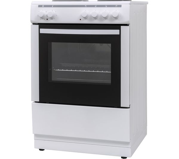 ESSENTIALS CFSE60W18 60 cm Electric Solid Plate Cooker - White ...