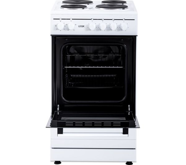 LOGIK LFSE50W25 50 cm Electric Solid Plate Cooker - White - - Currys ...