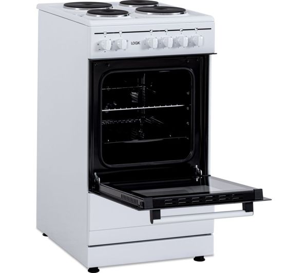 LOGIK LFSE50W25 50 cm Electric Solid Plate Cooker - White - - Currys ...