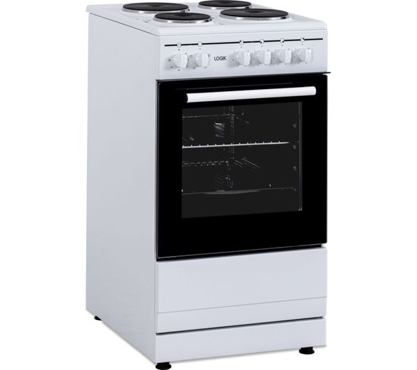LOGIK LFSE50W25 50 cm Electric Solid Plate Cooker - White - - Currys ...