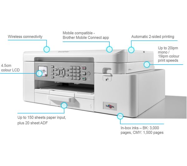 BROTHER MFCJ4335DW All-in-One Wireless Inkjet Printer with Fax ...