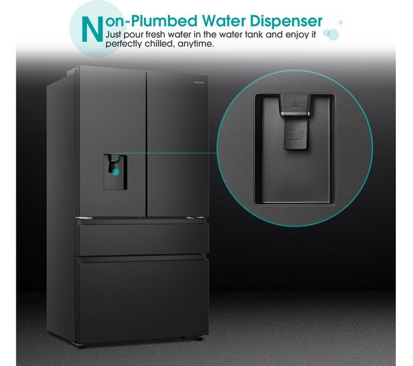 HISENSE PureFlat RF749N4WFF Fridge Freezer - Black Stainless Steel ...