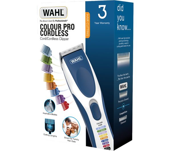 WAHL Colour Pro 9649-017 Hair Clipper - White & Blue - 9649-017 ...
