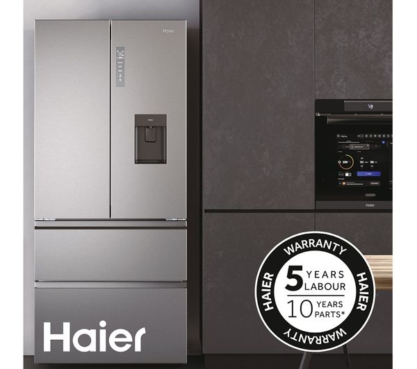 HAIER HSW79F18DIPT American-Style Smart Fridge Freezer - Slate Black ...