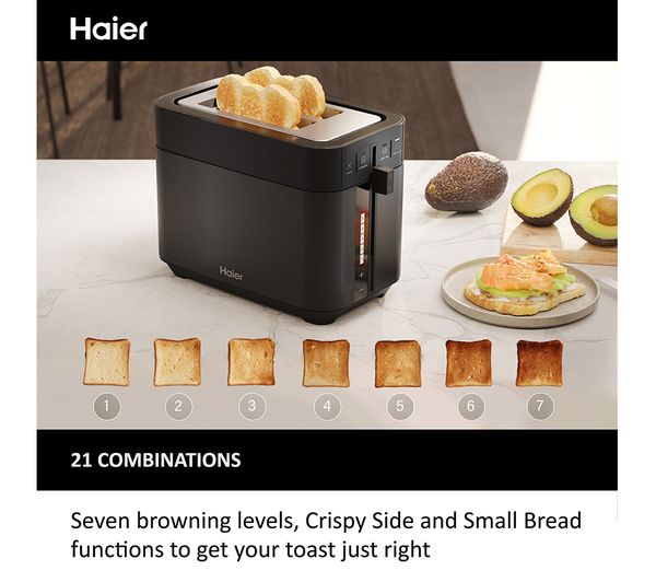 37600004 - HAIER I-Master Series 5 HTO5A3 2-Slice Toaster - Black ...