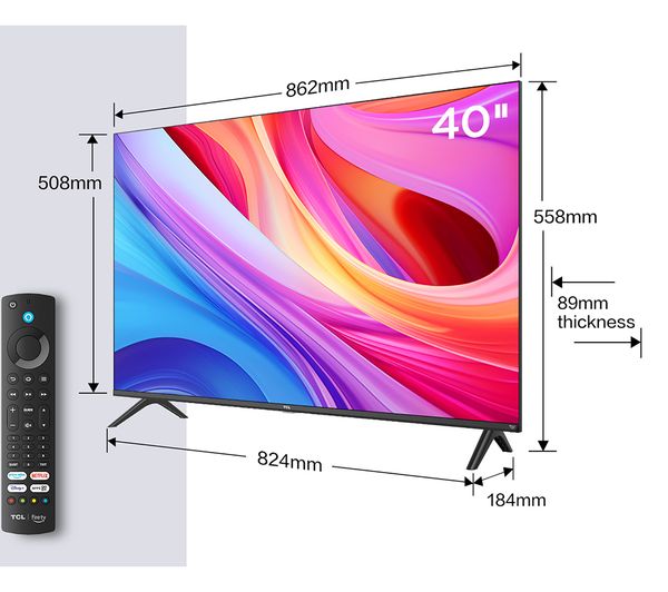 TCL 40SF540K Fire TV 40" Smart Full HD HDR LED TV with Amazon Alexa ...