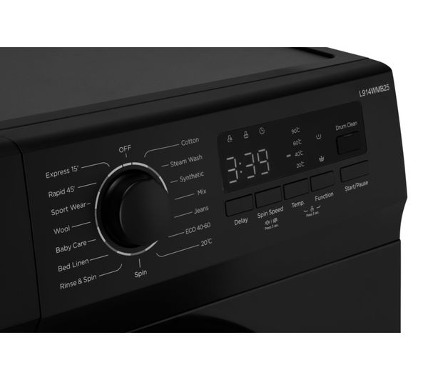 LOGIK L914WMB25 9 kg 1400 Spin Washing Machine - Black - - Currys Business