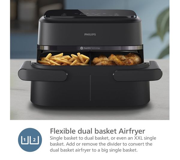 PHILIPS 1000 Series NA150/09 7.1L FlexDrawer Dual Basket Air Fryer ...