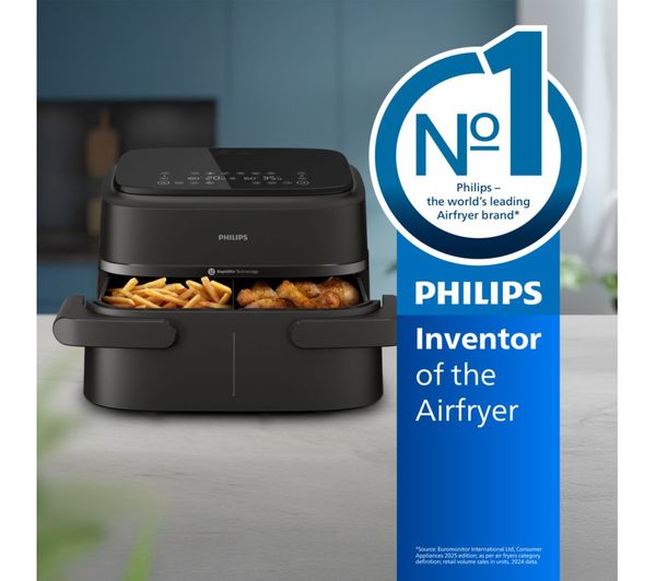PHILIPS 1000 Series NA150/09 7.1L FlexDrawer Dual Basket Air Fryer ...