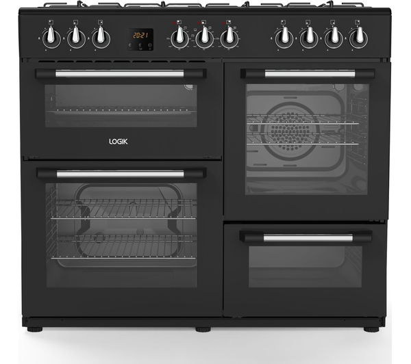 LOGIK LRC100B21 100 cm Dual Fuel Range Cooker - Black - - Currys Business